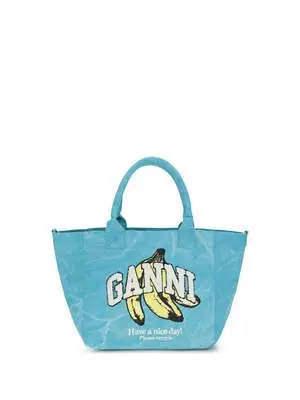 GANNI Banana Print Tote Bag - Blue