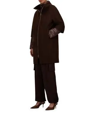 Herno Ultralight Coat In Ecowool And Nylon - Brown