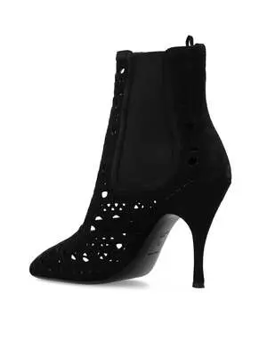 Alaïa Suede Heel Ankle Boots