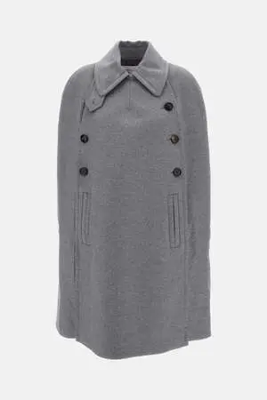 7 For All Mankind Cappa In Lana Doppiopetto - Grey