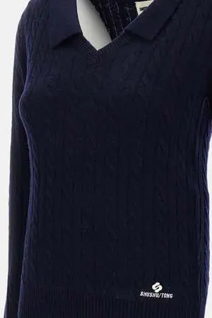 SHUSHU/TONG Maglia A Trecce Scollo A V