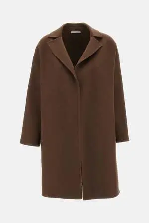 Dusan Cappotto Aperto In Cashmere - Marrone