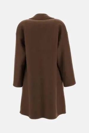 Dusan Cappotto Aperto In Cashmere - Marrone