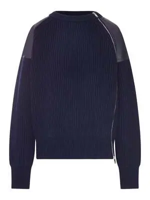 BOTTEGA VENETA Bottega Veneta Women Sweater With Leather Inserts And Side Zip
