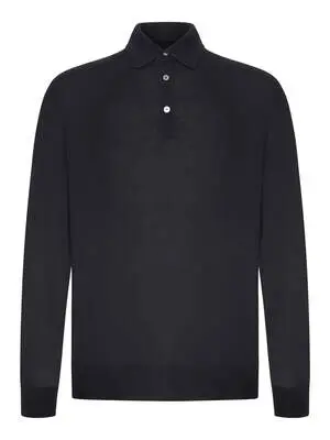 Zegna Trofeo Wool Polo Shirt 15milmil15 - Black