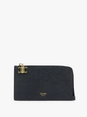 Celine Leather Card Holder - Black