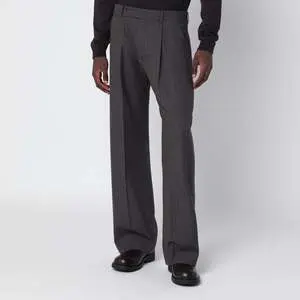Our Legacy Striped Slack Pants In Wool And Cotton - Gray