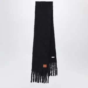 Loewe Scarf In Mohair And Wool Blend - Black