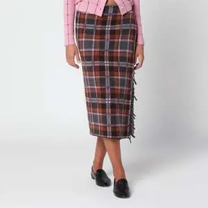 Guest In Residence Check-patterned Wrap Midi Skirt - Multicolor