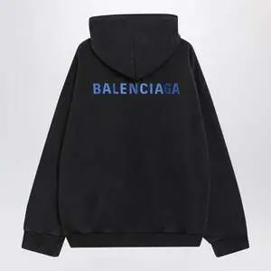 Balenciaga Faded-effect Oversized Hooded Sweatshirt