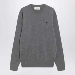 AMI Paris Grey De Coeur Sweater - Gray