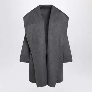 TOTEME Light Grey Wool Hooded Coat - Gray