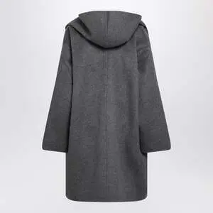 TOTEME Light Grey Wool Hooded Coat