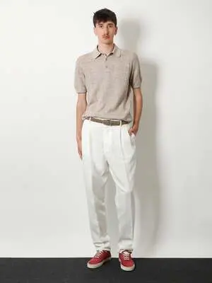 Brunello Cucinelli Linen And Cotton Trousers - Multicolor