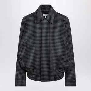 Loewe Blue And Black Wool Drawstring Jacket - Multicolor