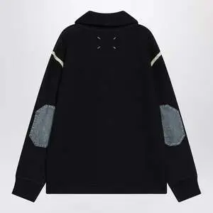 MAISON MARGIELA Wool Sweater With Elbow Patches - Blue