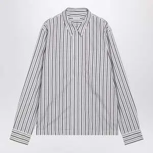 Dries Van Noten Striped Cotton Shirt With Zip - White