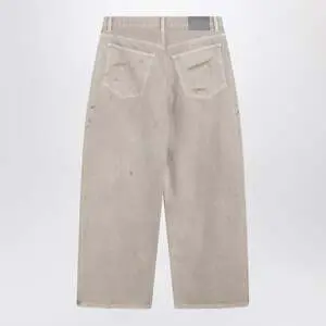 Balenciaga Beige Distressed Jeans With Ripped Details