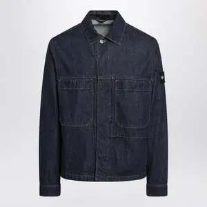 Stone Island Dark Denim Shirt Jacket - Blue