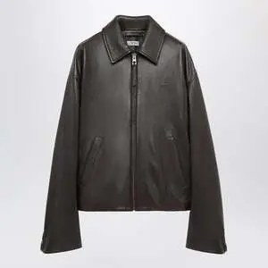 Loewe Dark Deerskin Zip-up Jacket - Brown