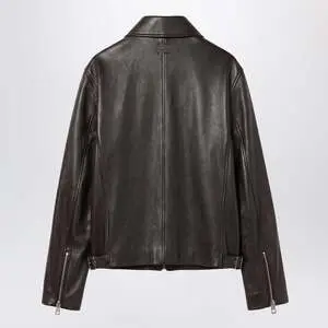 Loewe Dark Deerskin Zip-up Jacket - Brown