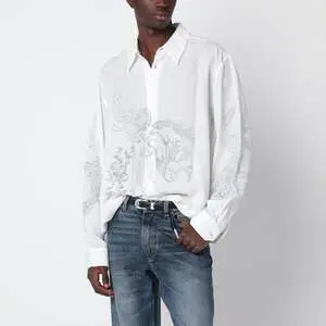 Our Legacy Beyond Shirt In Printed Lyocell - White