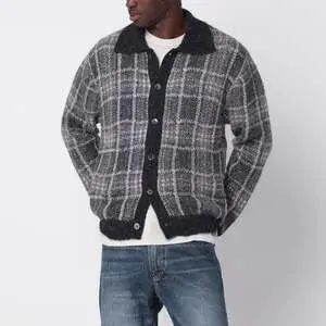 Our Legacy Checked Evening Polo Sweater In Alpaca Blend