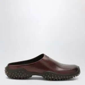 Miu Miu Coffee Leather Mules - Brown