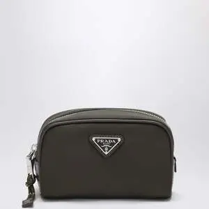 Prada Camouflage Speedrock Pouch In Re-nylon And Leather - Green