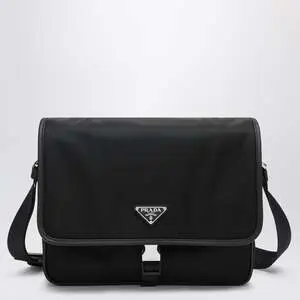 Prada Pattina Shoulder Bag In Re-nylon - Black