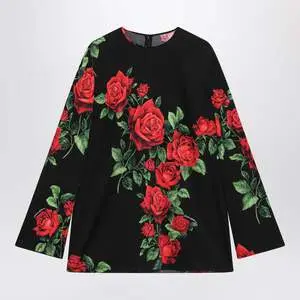 Dolce & Gabbana Silk Blouse With Floral Print - Black