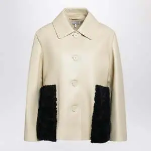 Loewe Light /black Lambskin Nappa Leather Jacket - Yellow