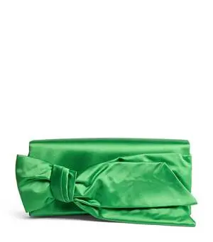 Carolina Herrera Satin Bow Karlita Clutch Bag - Green