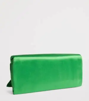 Carolina Herrera Satin Bow Karlita Clutch Bag - Green