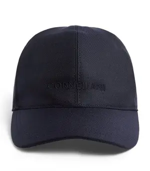 Corneliani Virgin Wool Logo Baseball Cap - Navy