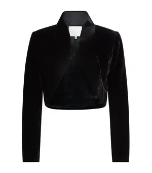Costarellos Velvet Elvie Cropped Jacket