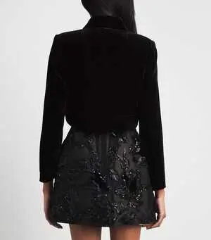 Costarellos Velvet Elvie Cropped Jacket