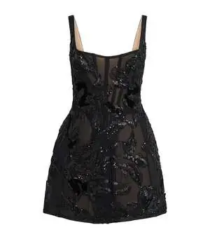Costarellos Embellished Elitta Mini Dress