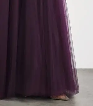 Costarellos Embroidered Tulle Vianna Gown