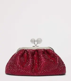 Max Mara Embellished Pasticcino Clutch Bag - Red
