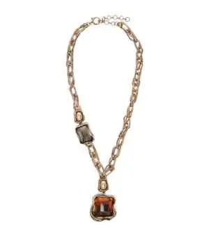 Max Mara Resin Chain Necklace - Gold