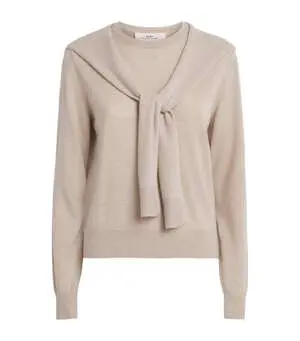 Arch4 Cashmere Tie-front Sonja Sweater - Beige