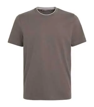 Corneliani Cotton Double-neckline T-shirt - Brown