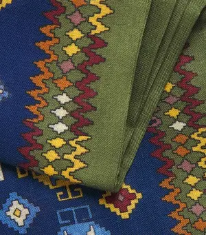 E. MARINELLA Wool-silk Geometric Print Scarf