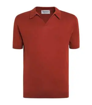 John Smedley Sea Island Cotton Noah Polo Shirt - Brown