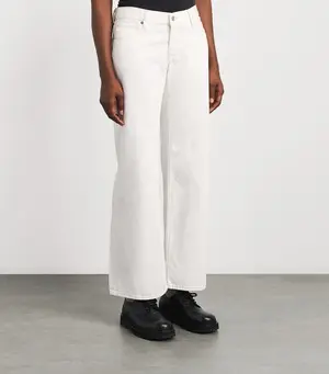 FRAME X Amelia Gray The Pixie Gray Wide-leg Jeans