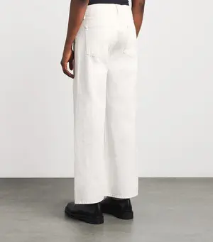 FRAME X Amelia Gray The Pixie Gray Wide-leg Jeans