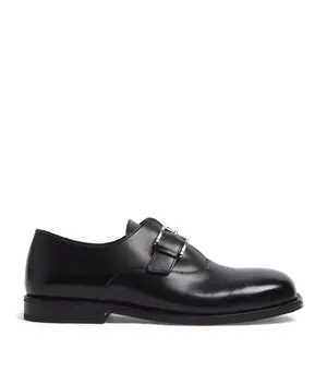AMI Paris Leather Monk Strap Shoes - Black