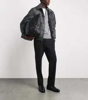Herno Virgin Wool Herringbone Bomber Jacket