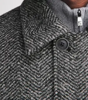 Herno Virgin Wool Herringbone Bomber Jacket